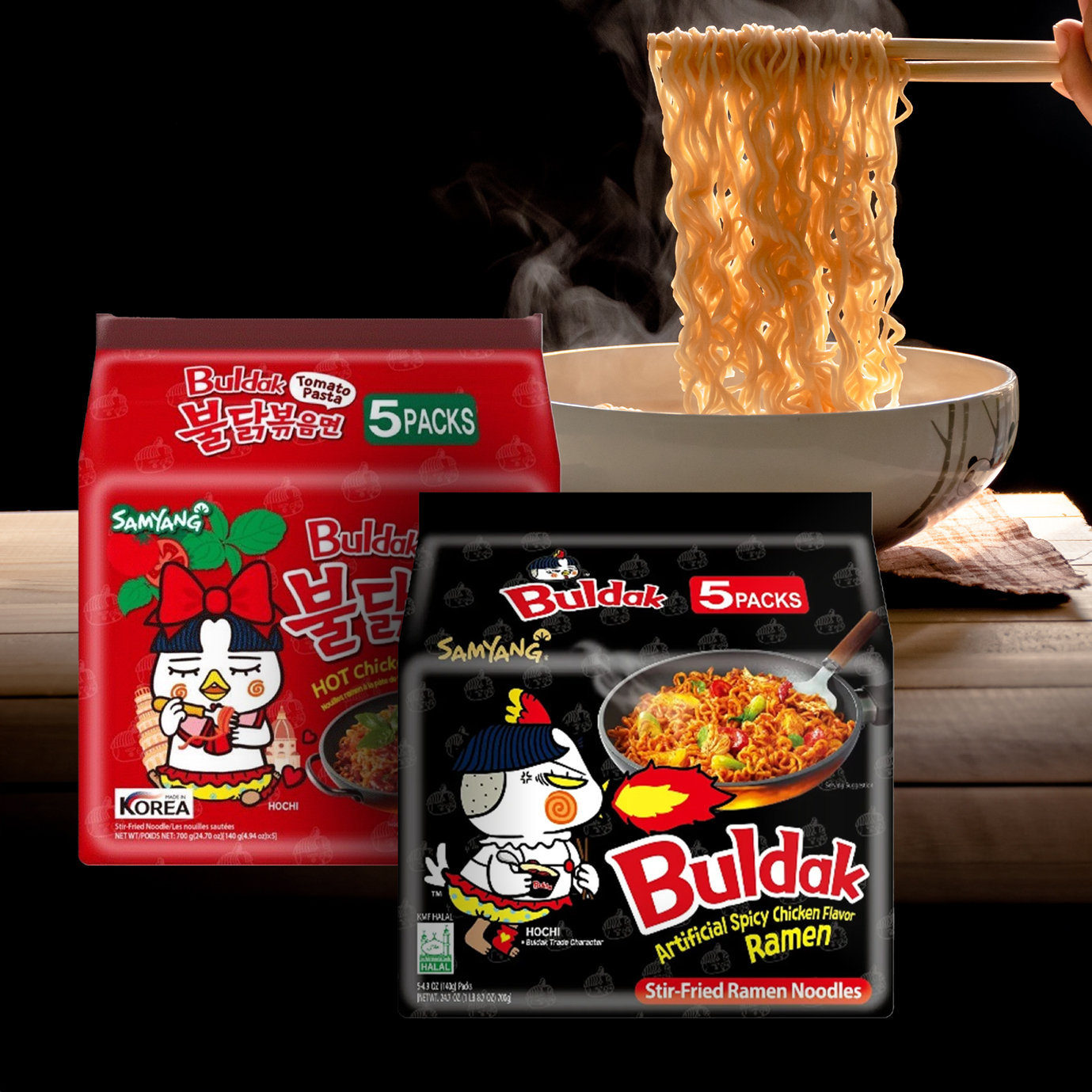 5x Spicy Hot Chicken Flavour Ramen Noodles | OneDayOnly