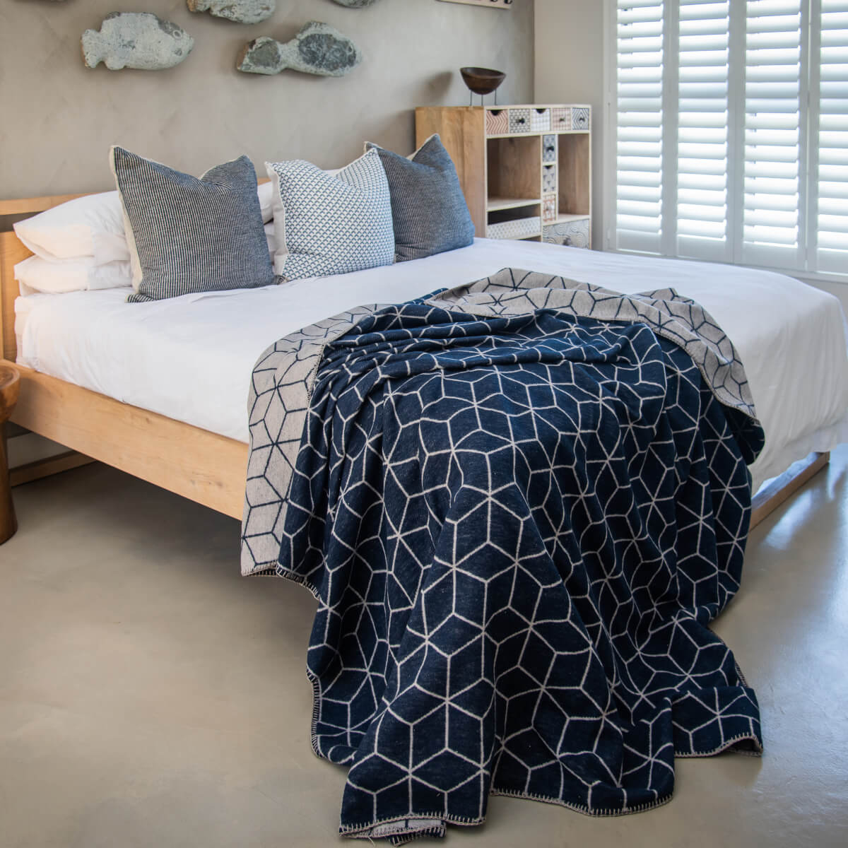 30% off on Haven & Earth Navy Cobblestone Throw | OneDayOnly