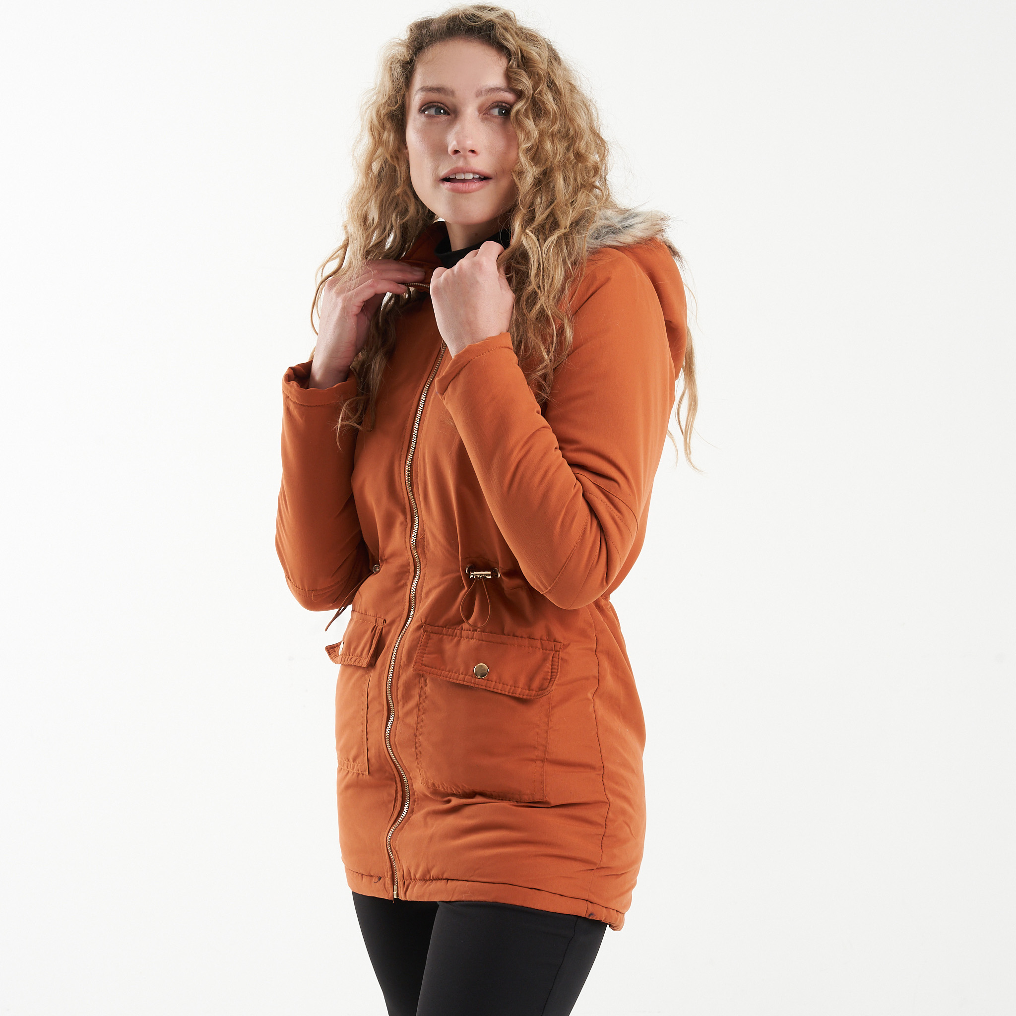 38% off on Luv Ladies Faux Parka Rust Jacket | OneDayOnly