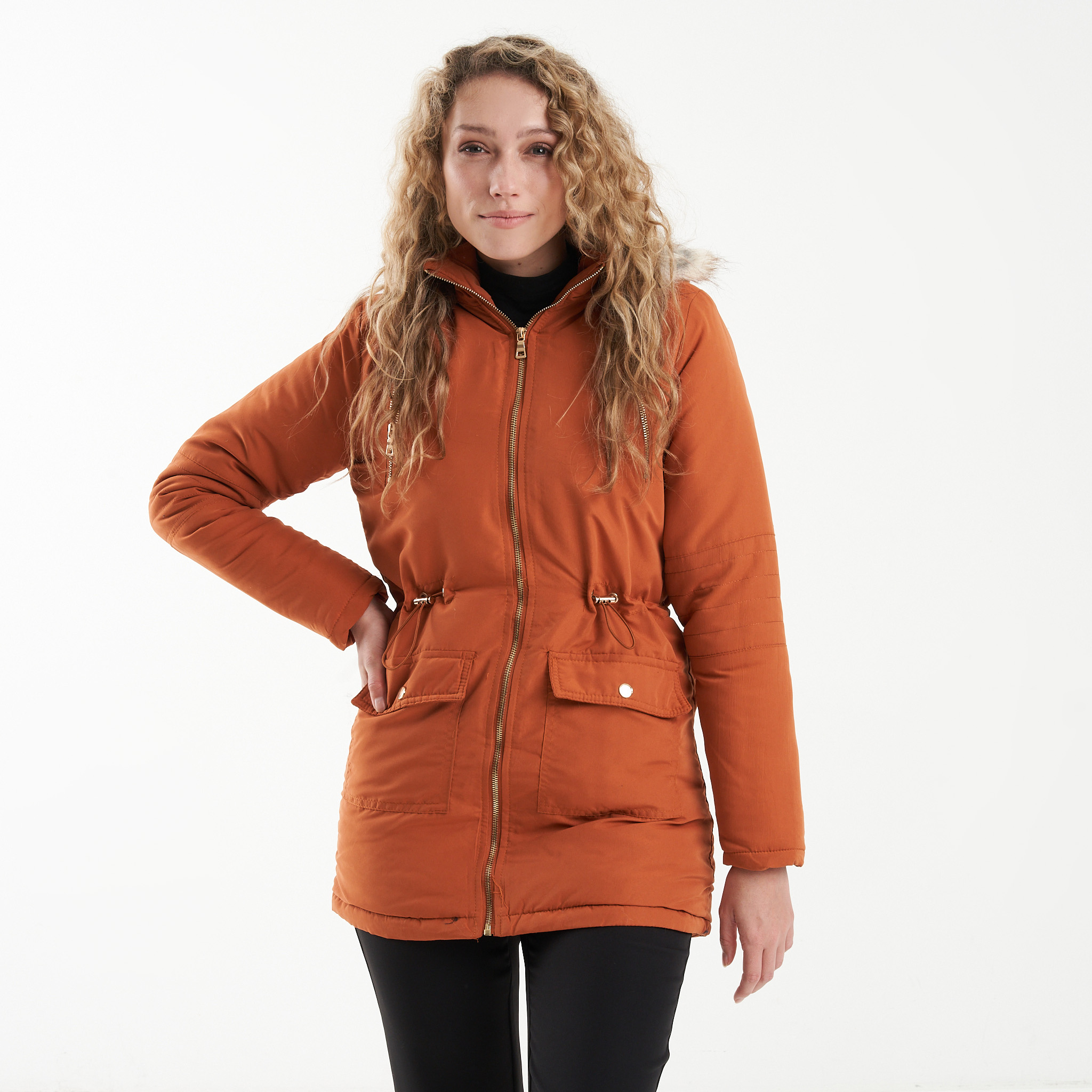 38% off on Luv Ladies Faux Parka Rust Jacket | OneDayOnly