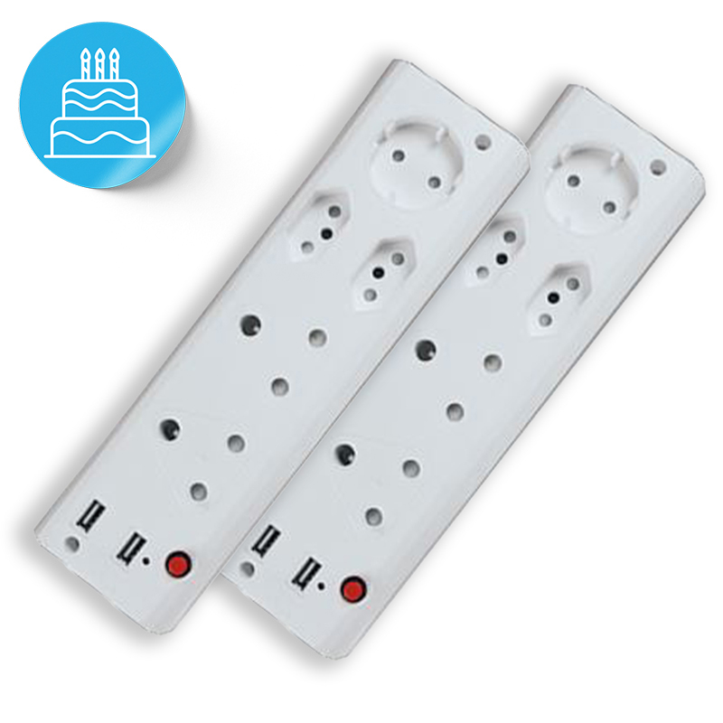 40% off on 2x 5-Way Multi-Plug Extension Cables | OneDayOnly