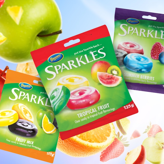 Beacon 6x 125g Sparkles Assorted Sweets Onedayonly