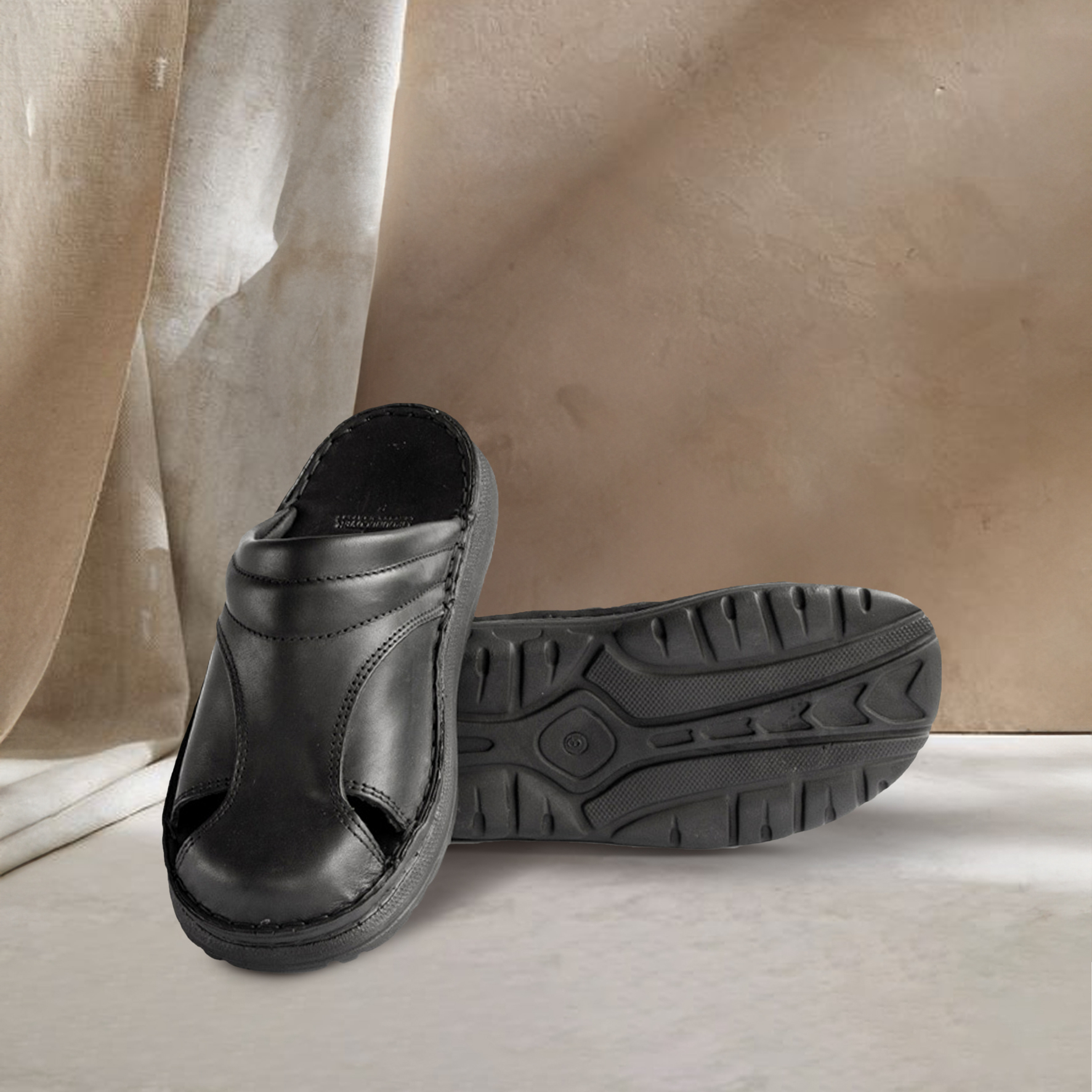 21% off on Men's Leather Push-In Sandals | OneDayOnly
