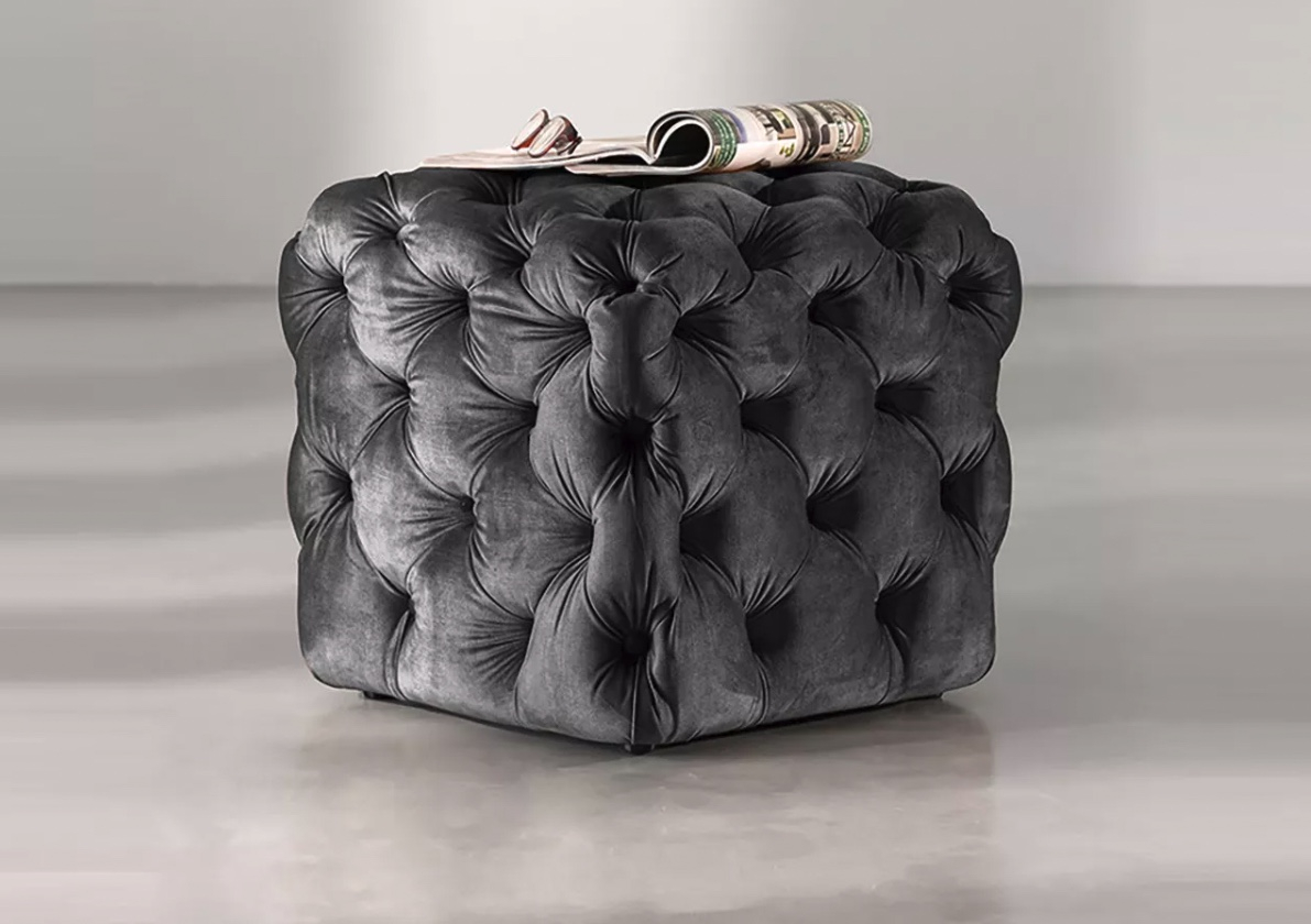 R300 off on Barkley Tufted Velvet Cube Ottoman | OneDayOnly