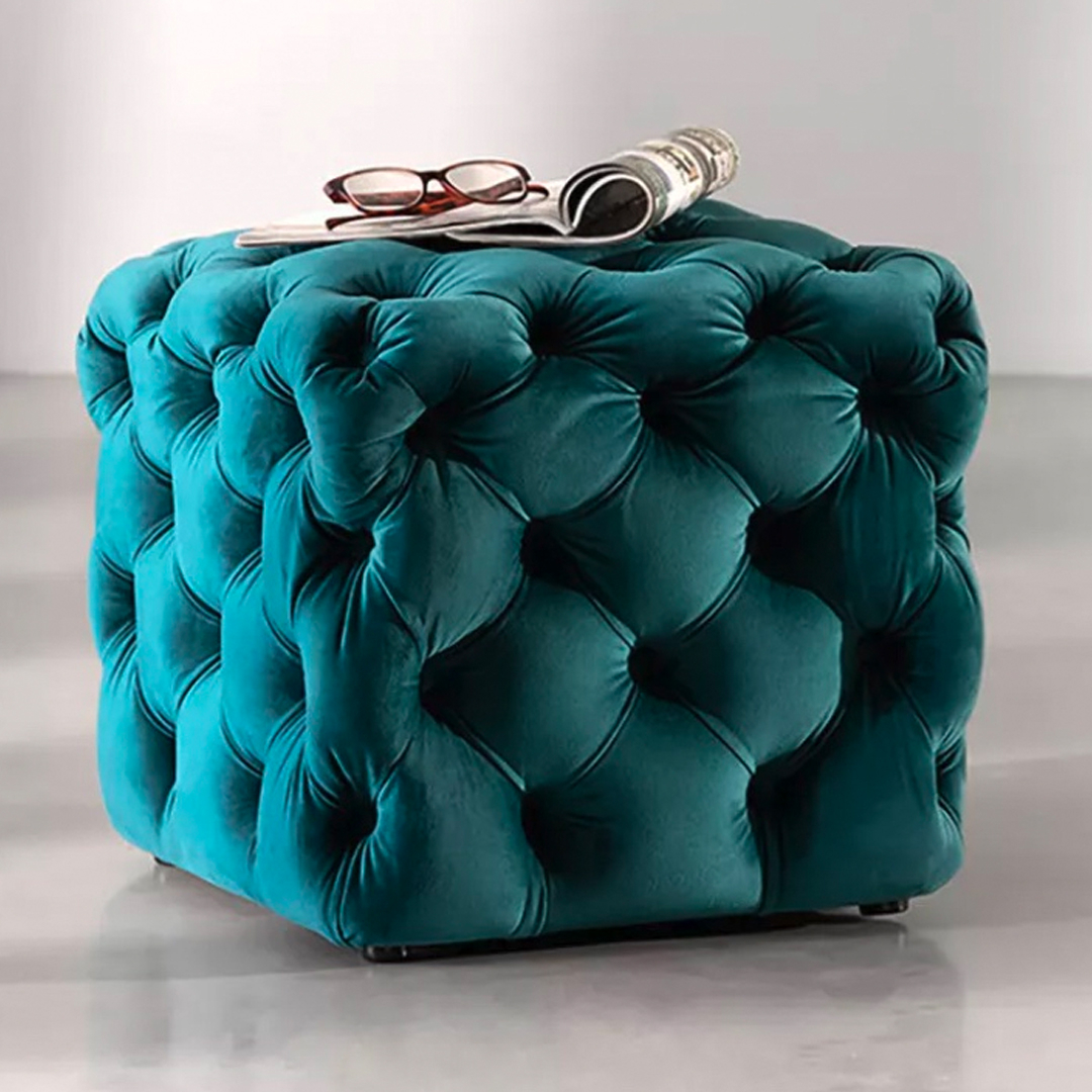 R300 off on Barkley Tufted Velvet Cube Ottoman | OneDayOnly