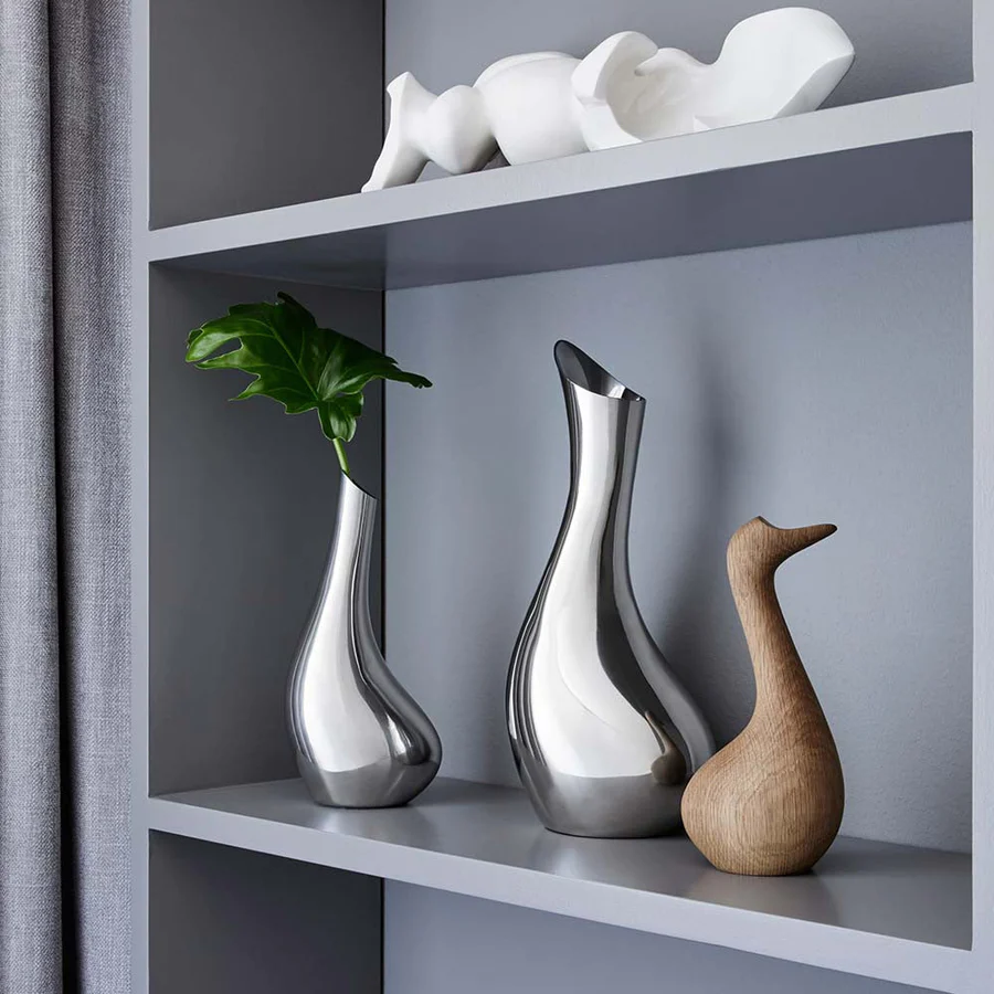 60% off on 24cm Stainless Steel Swan Vase | OneDayOnly