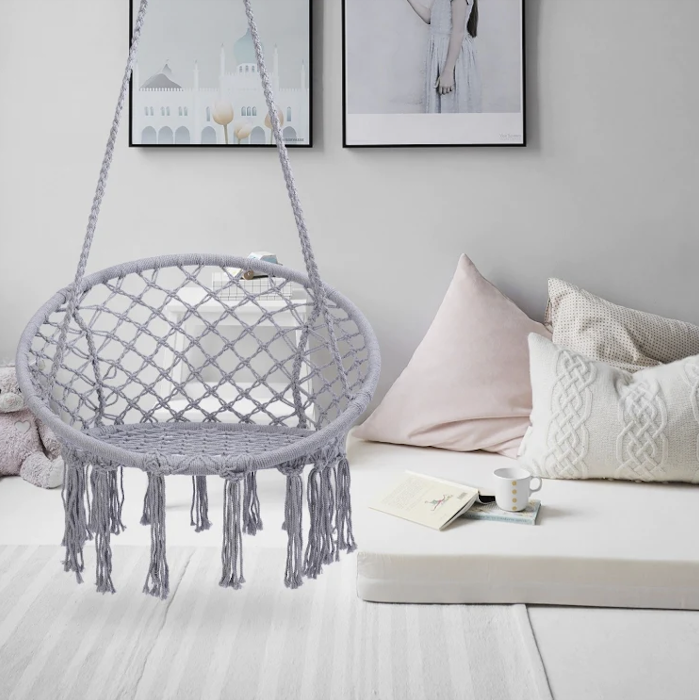 54% off on Natural Hemp Macrame Hanging Chair | OneDayOnly