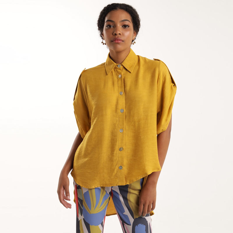 50% off on MUZE Ladies Button Tab Detail Top | OneDayOnly