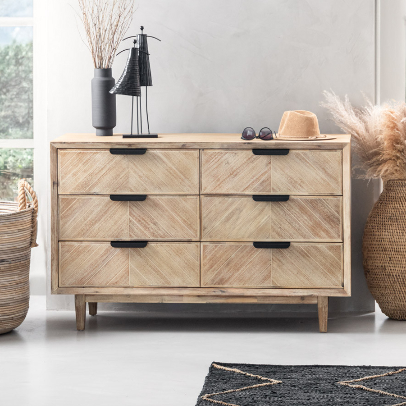 R2,000 off on 6-Drawer Acacia Wood Chest | OneDayOnly