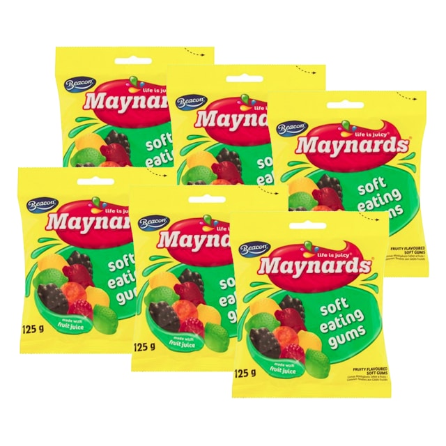 Maynards 6x 125g Soft Fruity Gums | OneDayOnly
