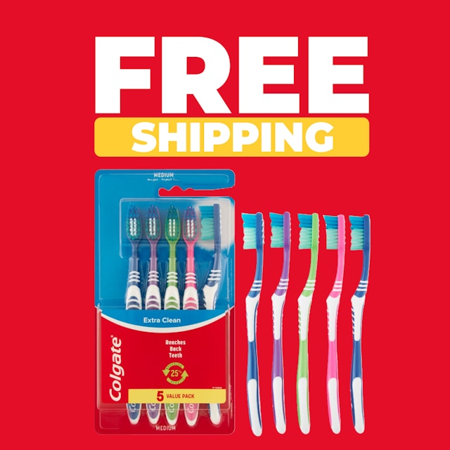Colgate Extra Clean Medium Toothbrushes (5's) | OneDayOnly