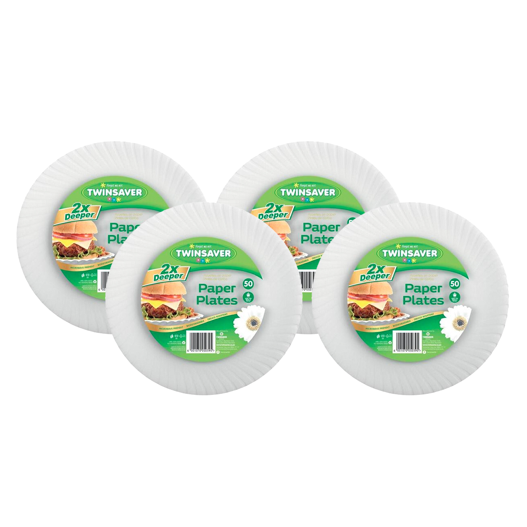Twinsaver 4x 50's Disposable Paper Plates | OneDayOnly