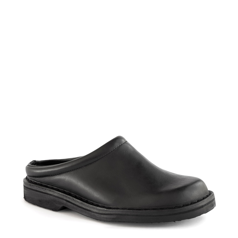 29% off on Men's Black Genuine Leather Clog | OneDayOnly