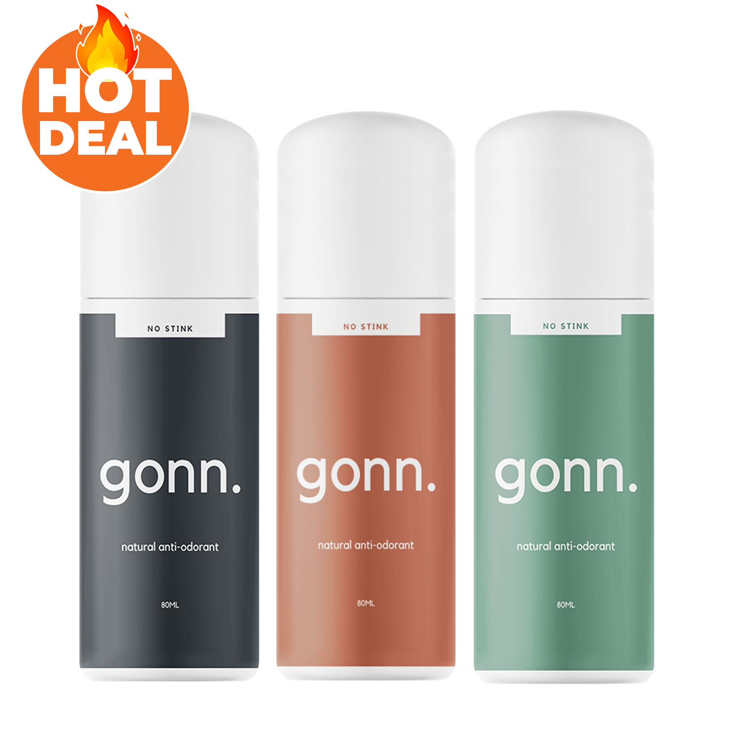 22% off on Gonn. 3x 80ml Natural Anti-Odorants | OneDayOnly