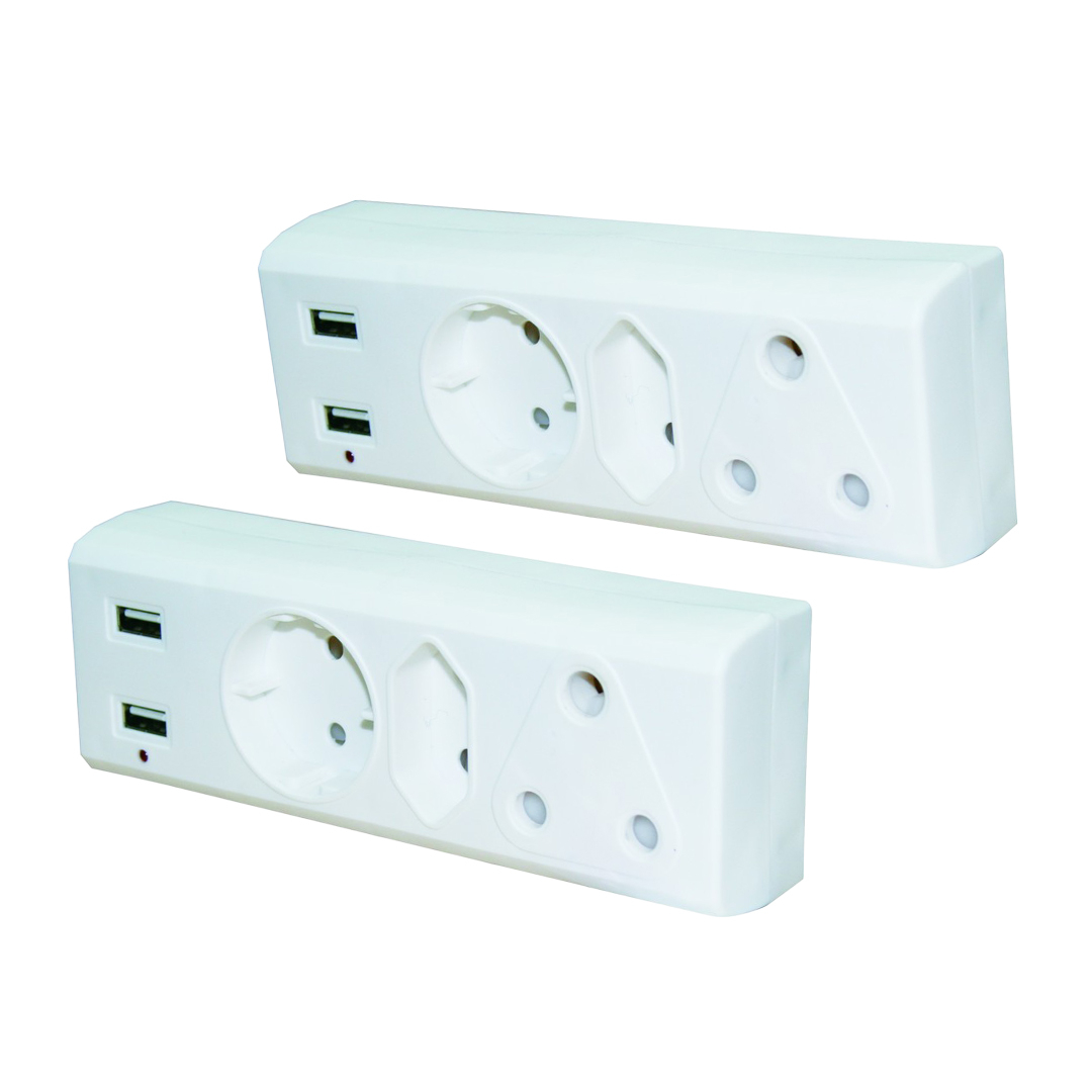 33% off on 2x 3-Way Multi-Plug Extension Cables | OneDayOnly