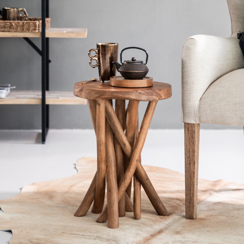 20% off on Taris Teak Wood Round Side Table | OneDayOnly