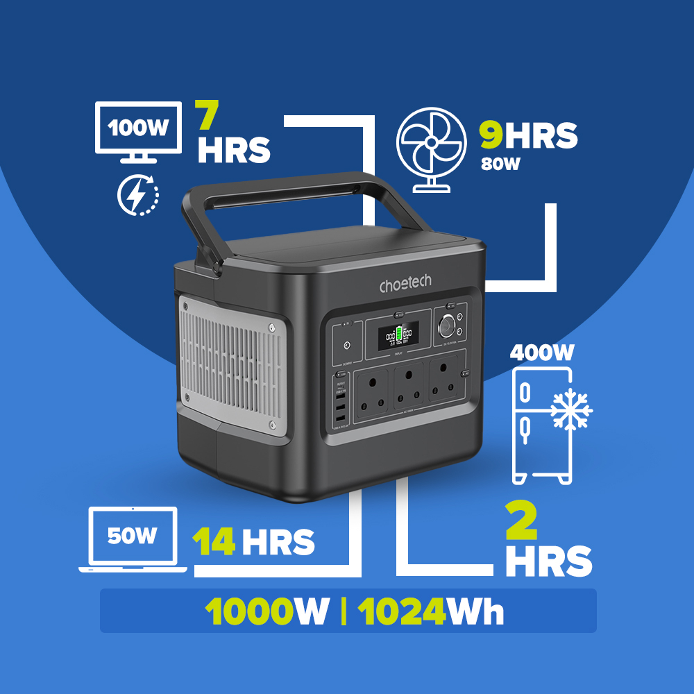 31% off on Choetech 1000W/2000W Power Station | OneDayOnly