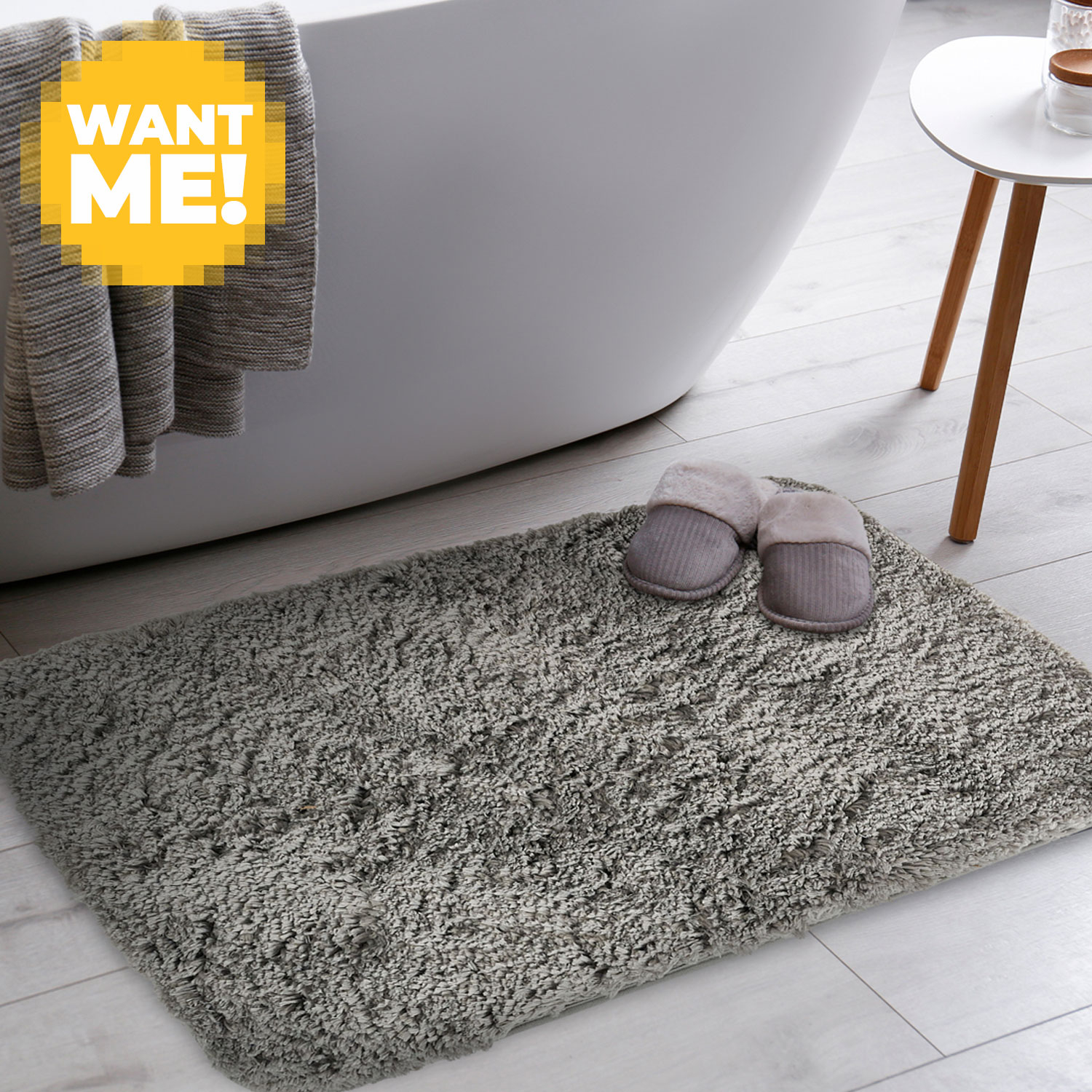 50% off on 2x Non-Slip Fluffy Bath Mats | OneDayOnly