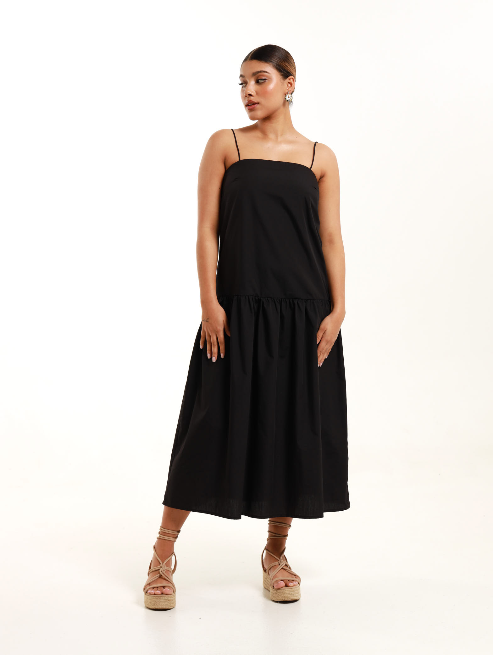 24% off on MUZE Ladies Cami Ebony Ruffle Dress | OneDayOnly