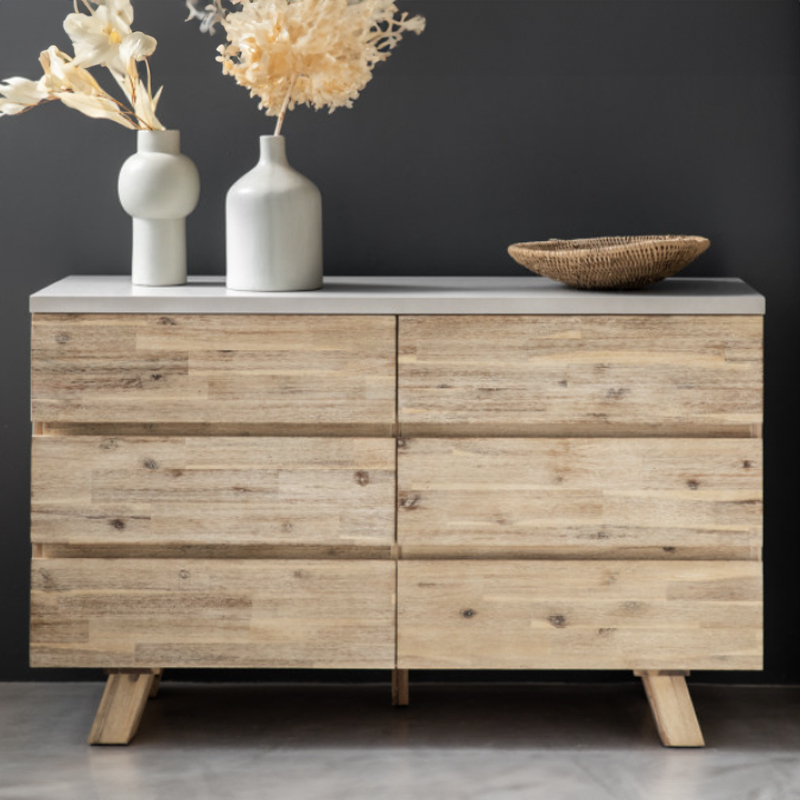 R1,000 off on 6-Drawer Acacia Wood Chest | OneDayOnly