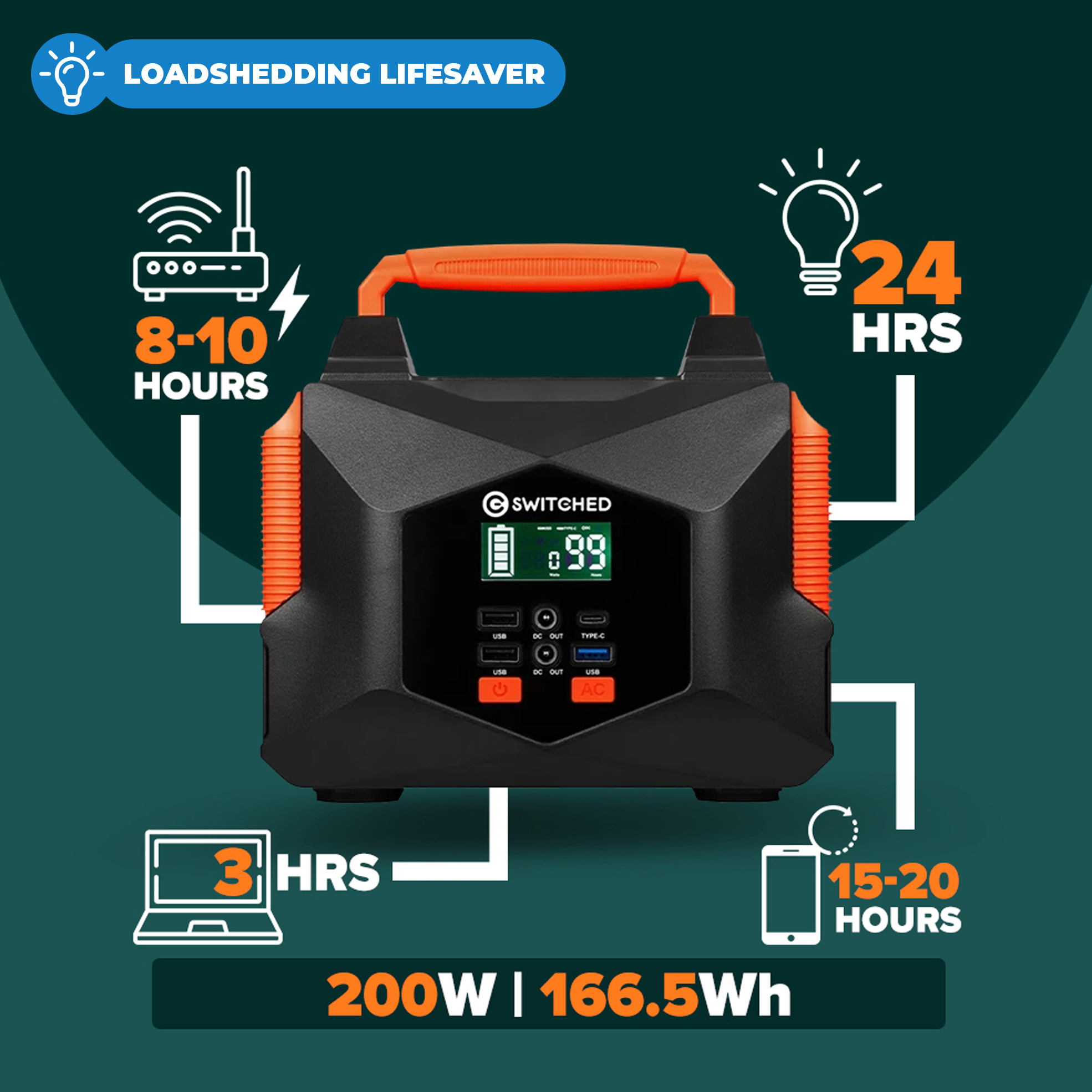 58% off on Switched 200W 166.5Wh Power Station | OneDayOnly
