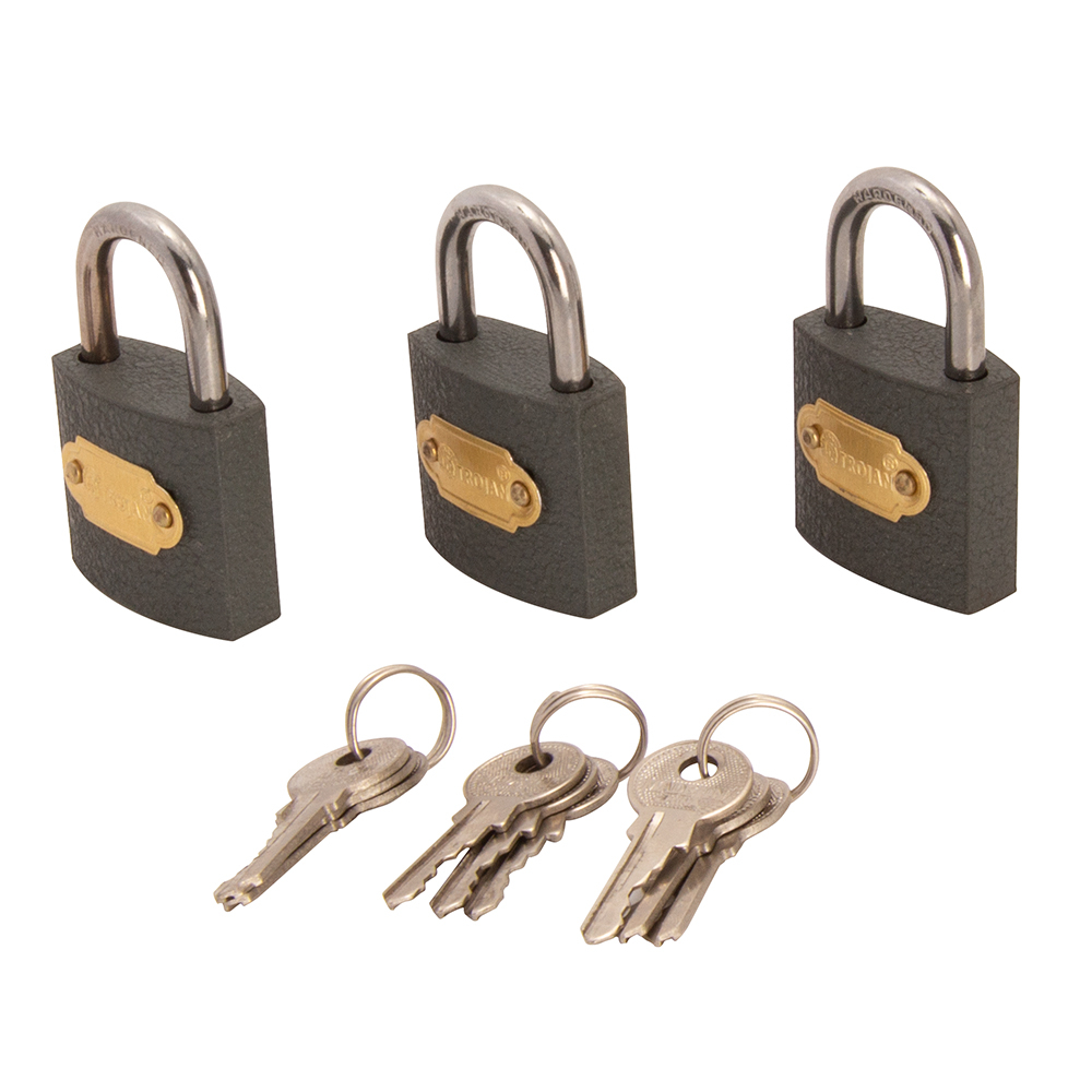 34% off on Trojan 3x Iron Padlocks with Keys | OneDayOnly