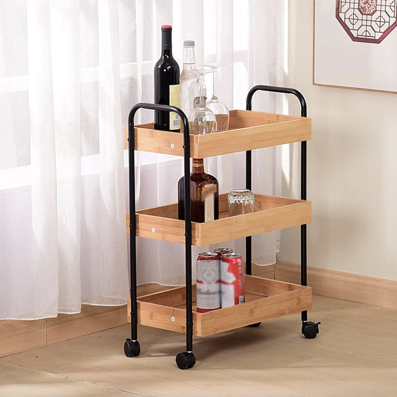 38% off on 3/4-Tier Bamboo Serving Cart | OneDayOnly