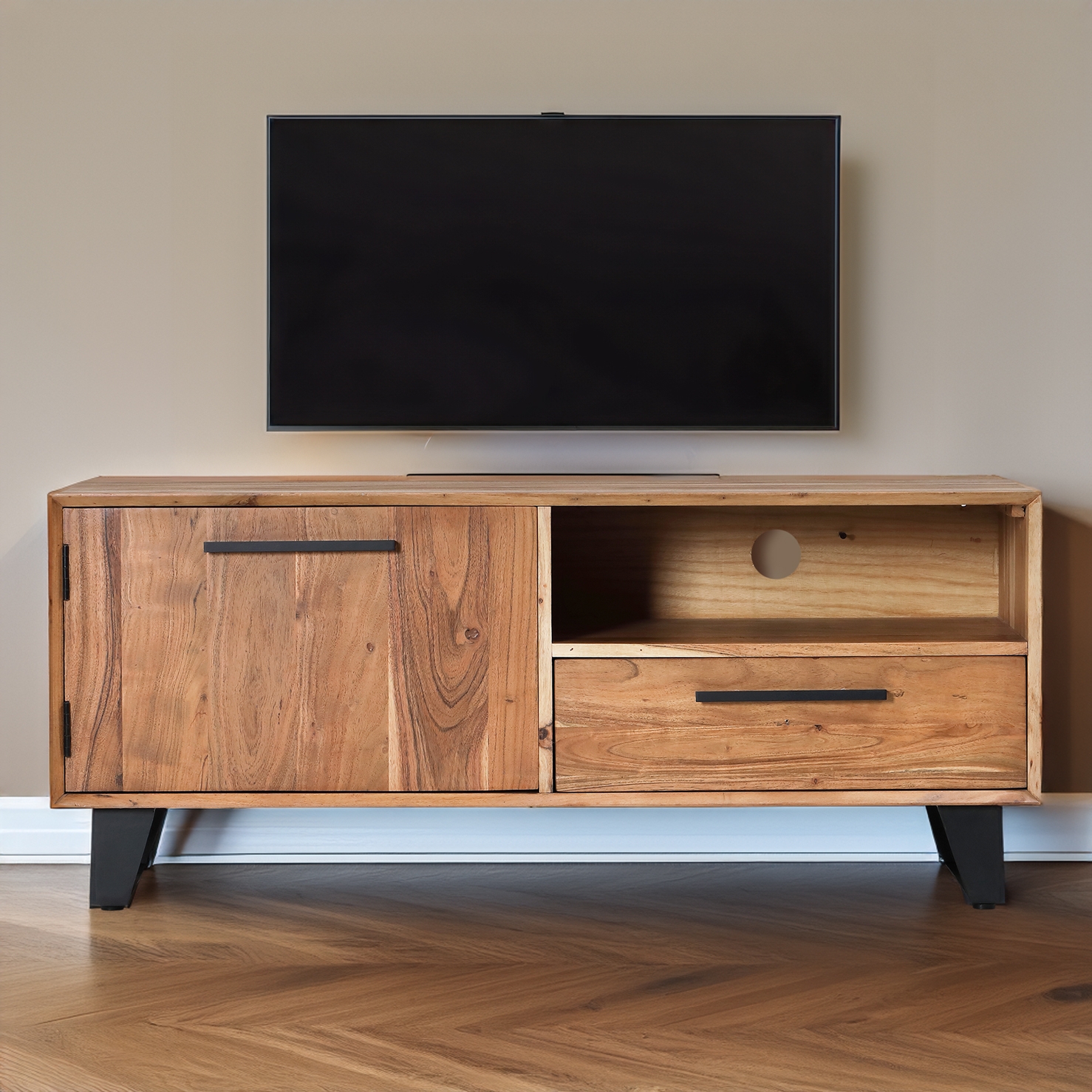 27% off on Acacia Wood Cabinet Stand | OneDayOnly