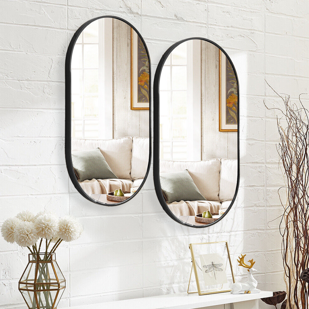 64% off on Espejo Black Pill Framed Mirror Set | OneDayOnly