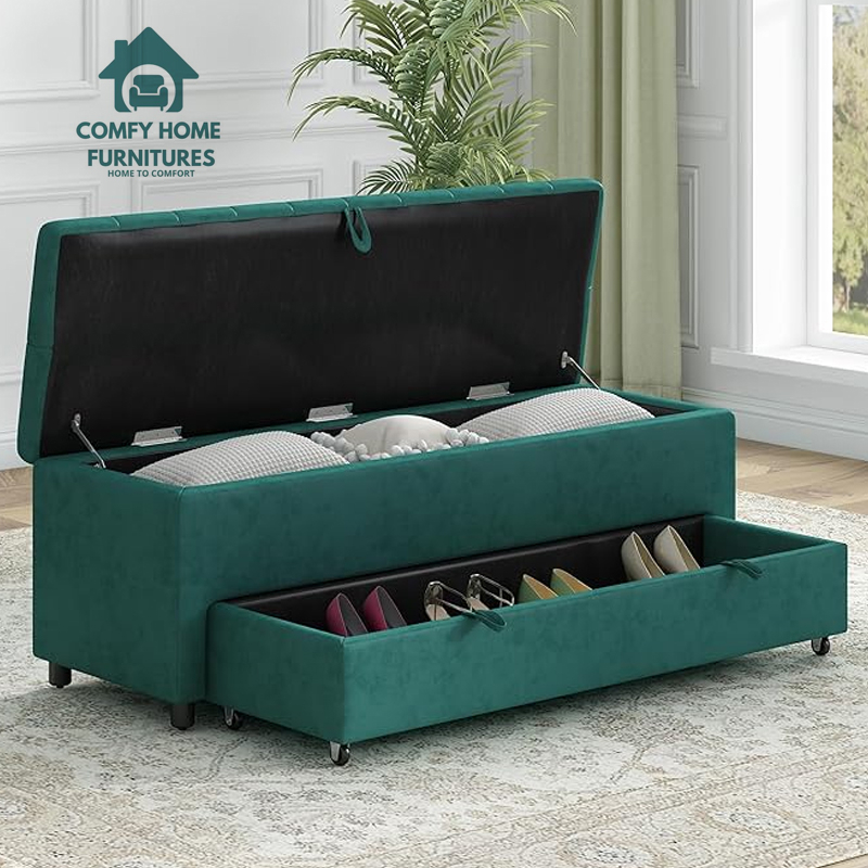 50% off on Comfy Home Storage Velvet Ottoman | OneDayOnly