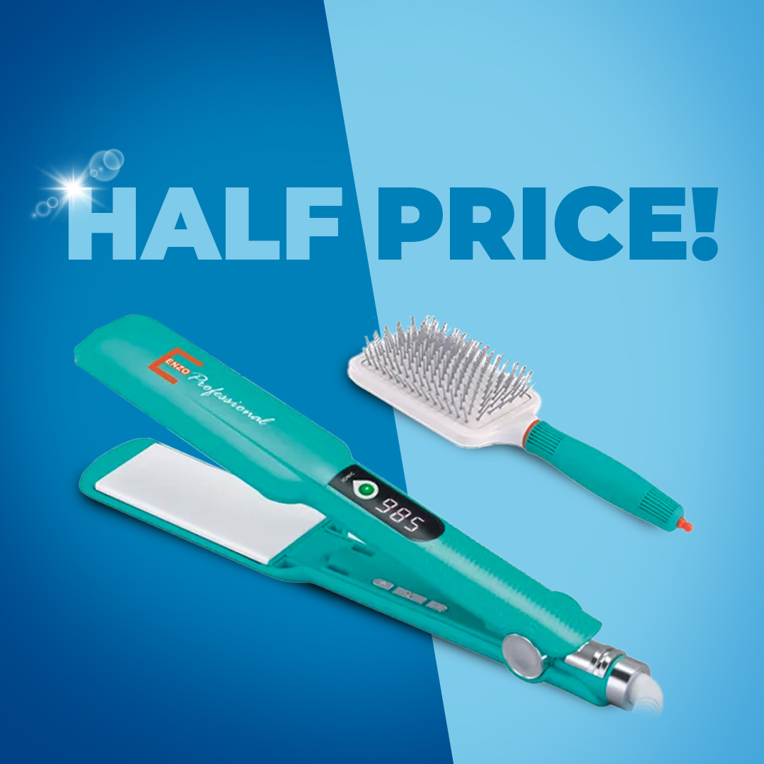 50% off on Enzo Hair Straightener & Brush Set | OneDayOnly