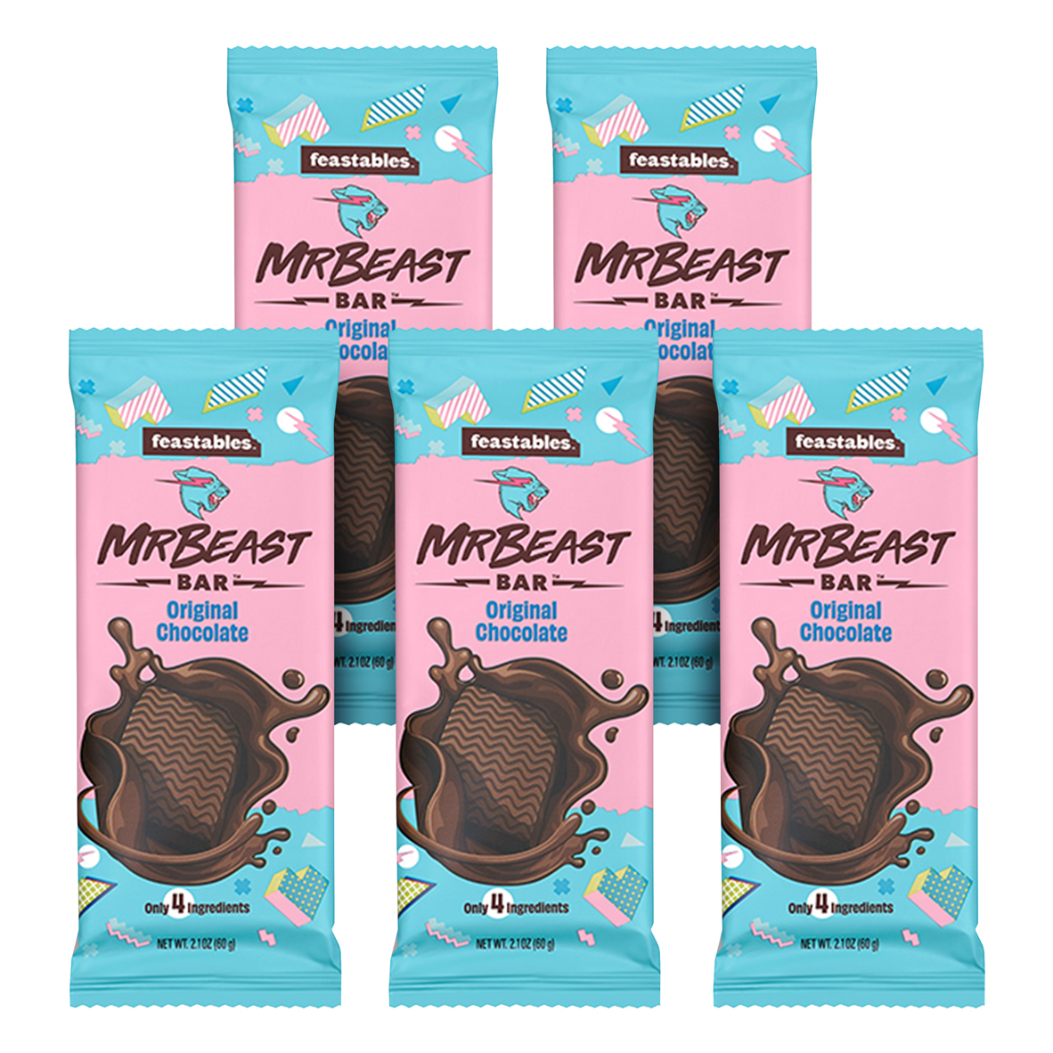 28% off on 5x 60g Mr Beast Chocolate Bars | OneDayOnly