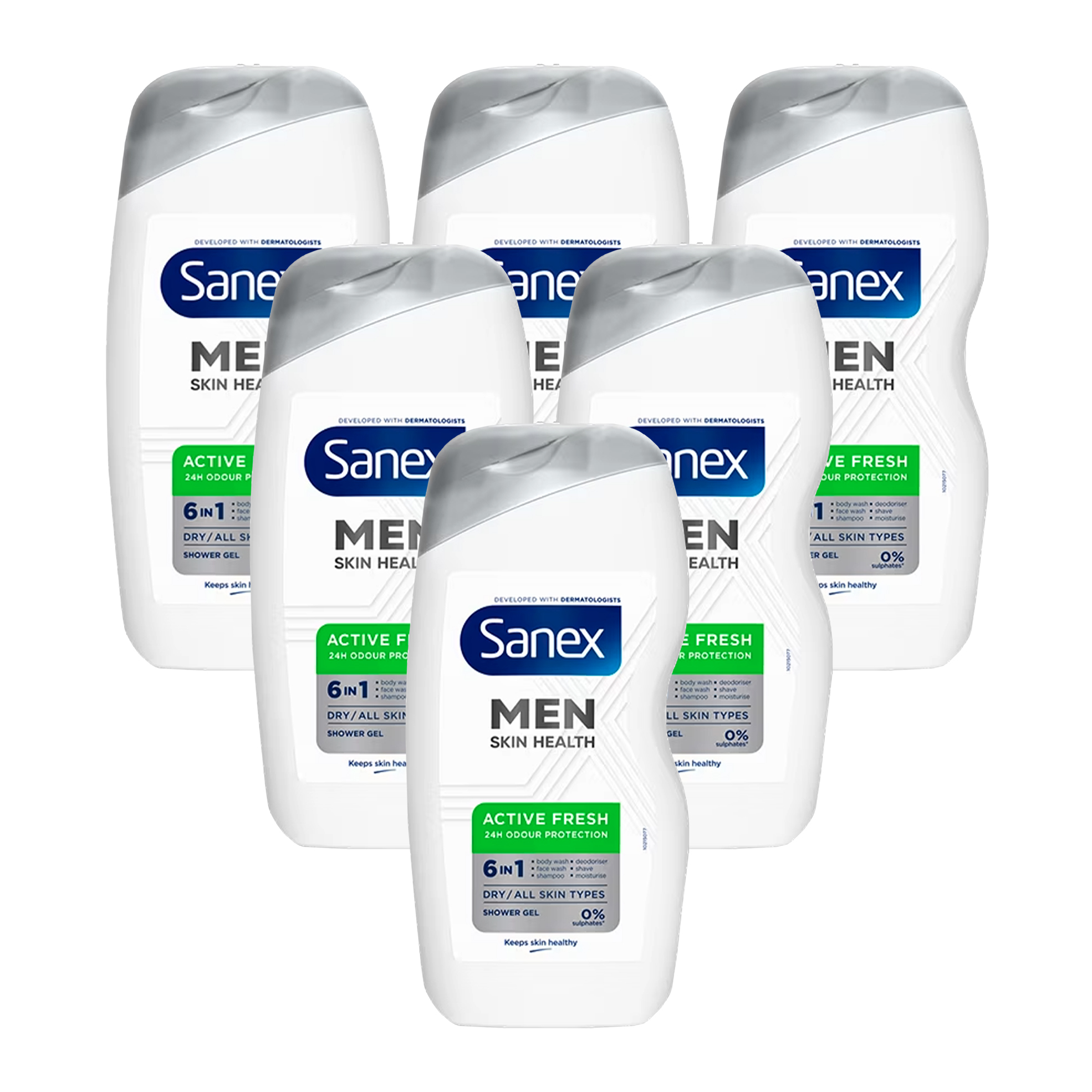23% off on Sanex 6x 500ml Men's Shower Gels | OneDayOnly