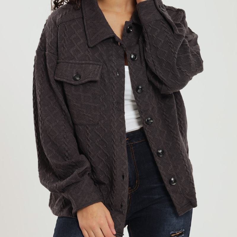 50% off on Ladies Knit Oversized Shacket | OneDayOnly