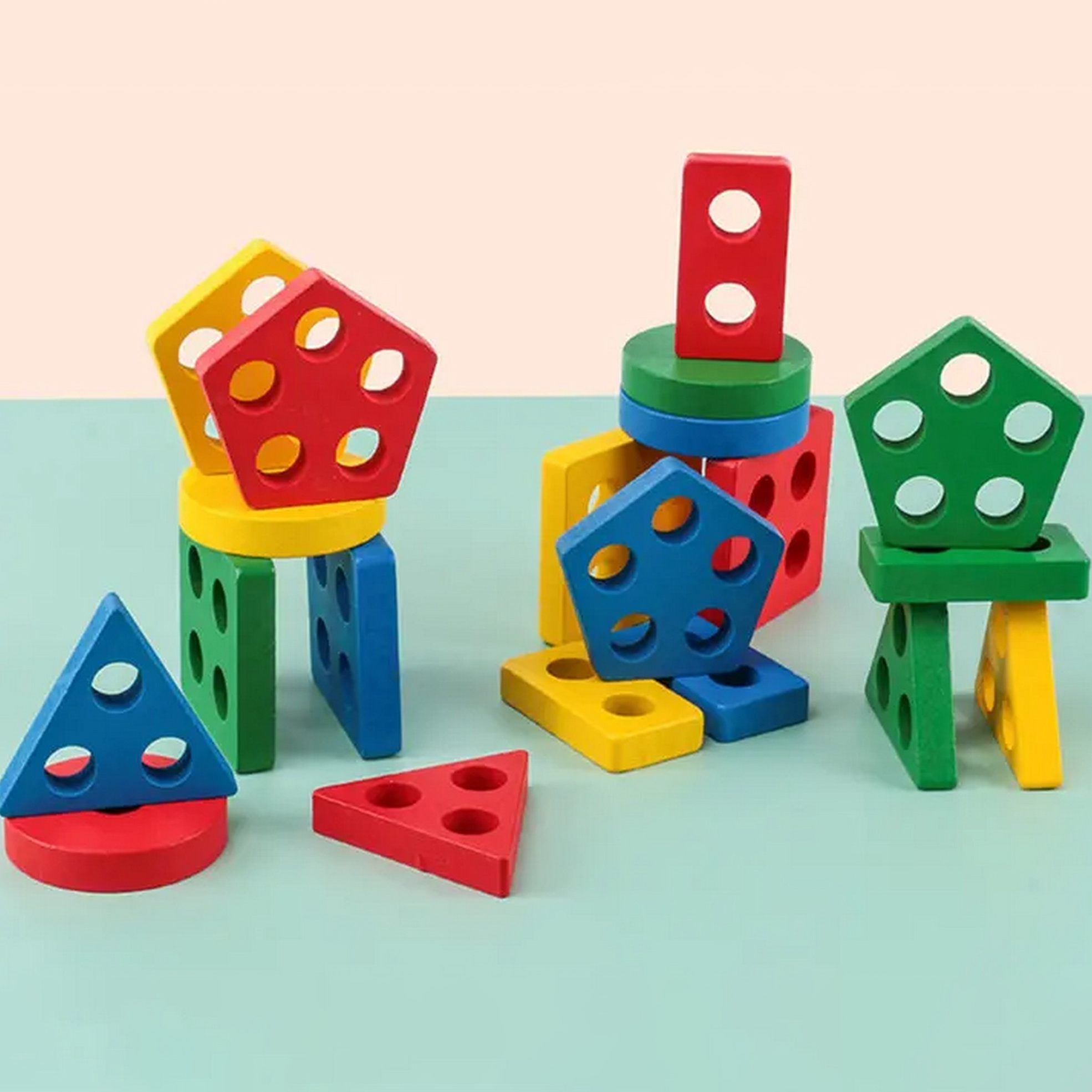34% off on Wooden Geometric Block Sorter Toy | OneDayOnly