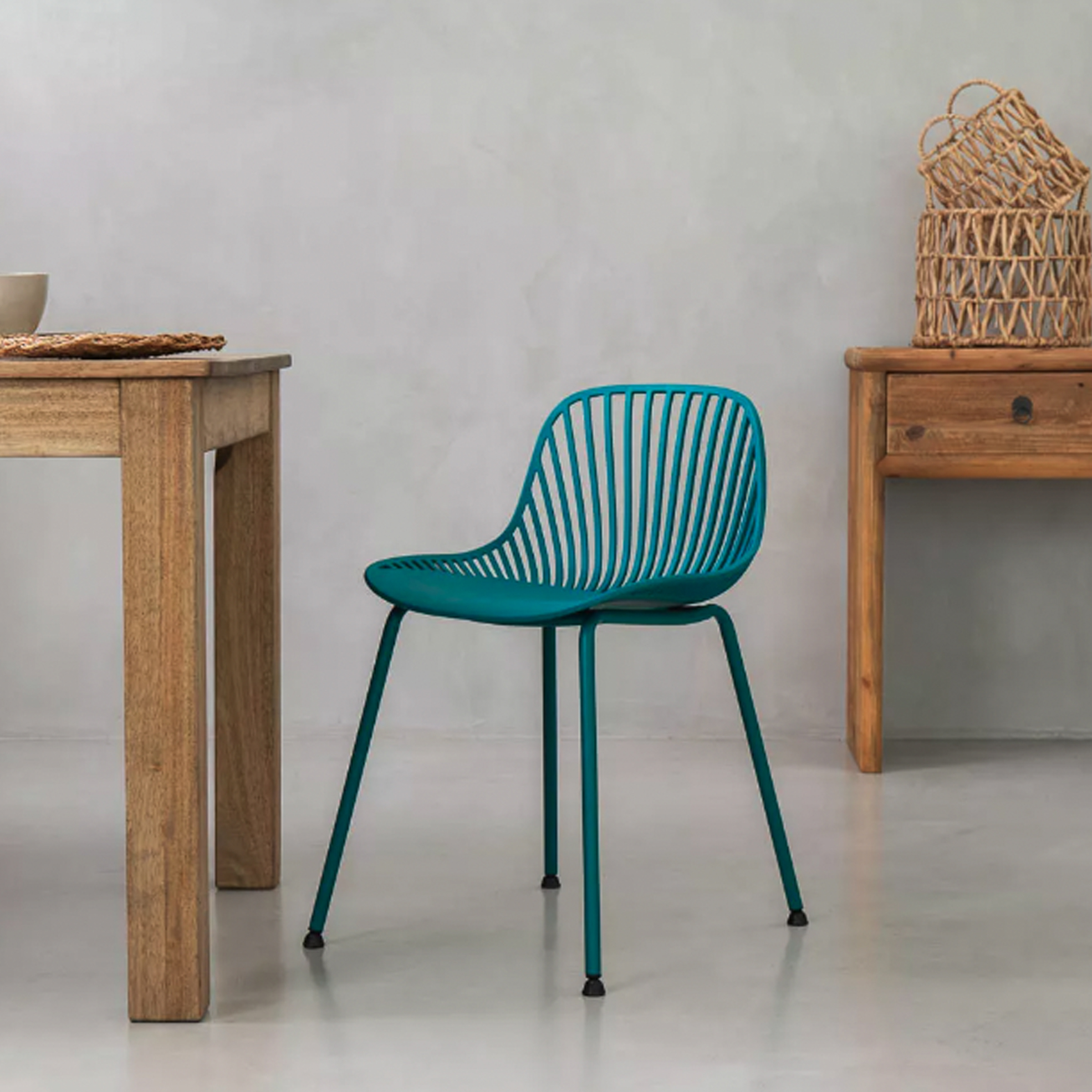 40% off on Yara Geometric Teal Dining Chair | OneDayOnly