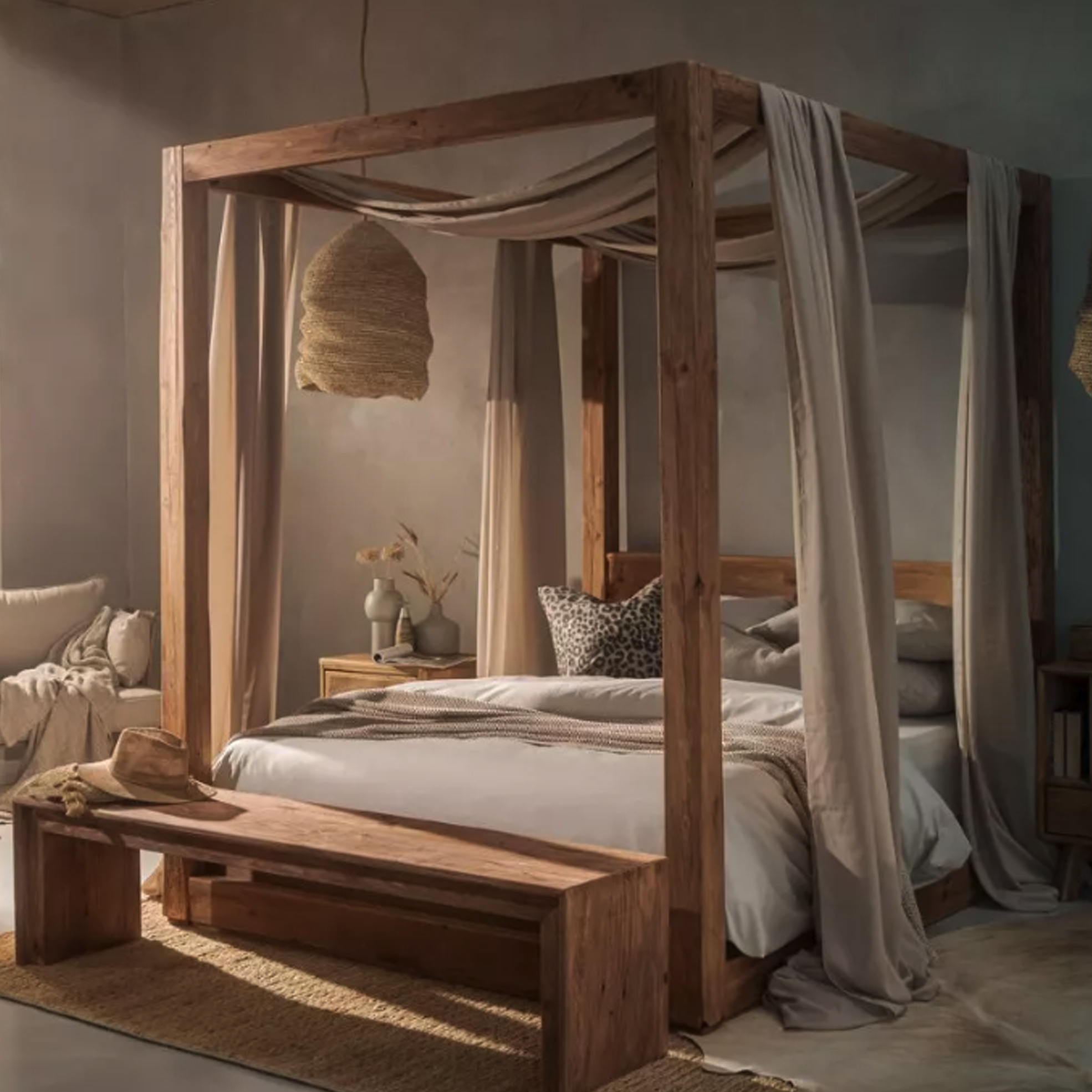 R2,000 off on Asgard 4 Poster Queen Bed Base | OneDayOnly