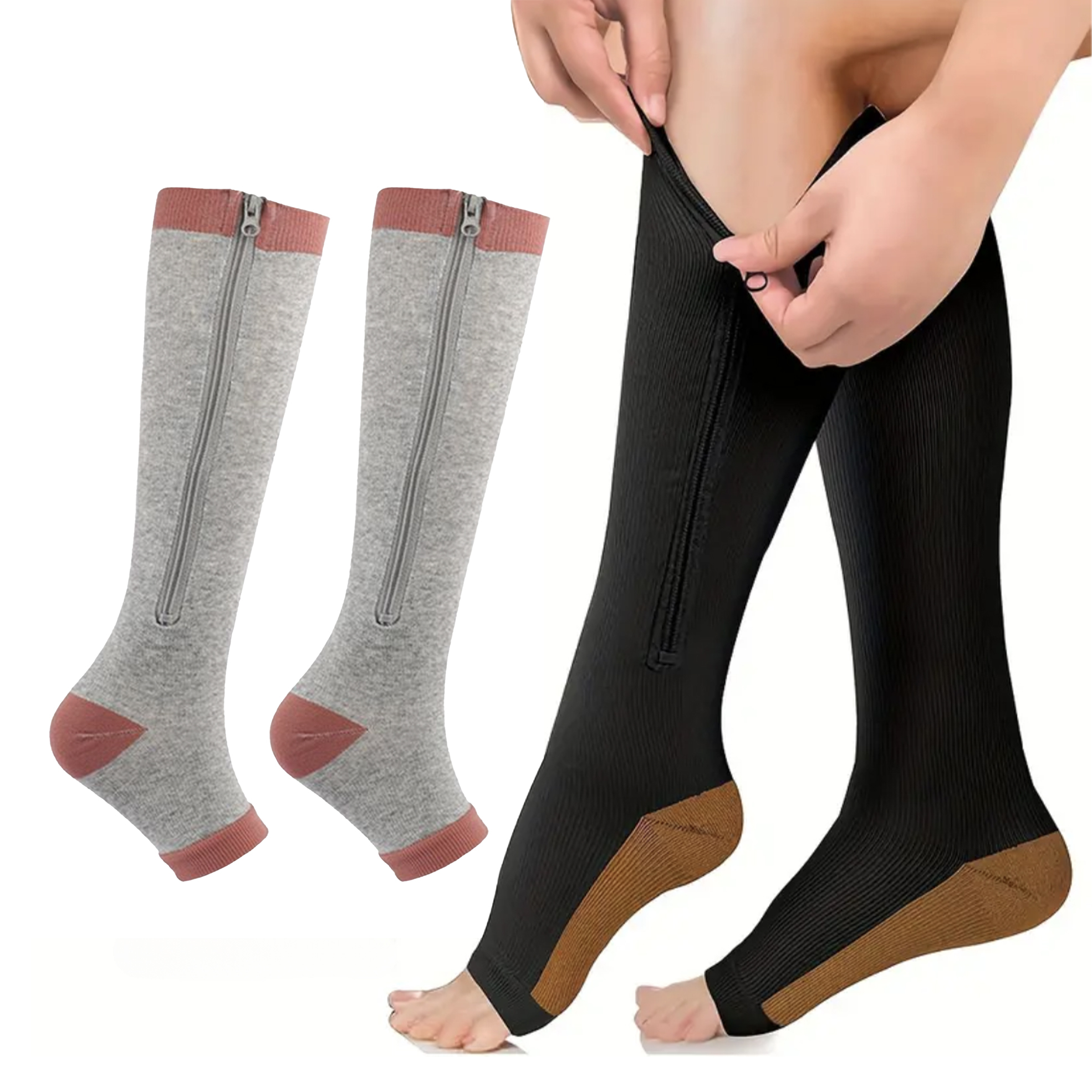 75% off on Anti-Fatigue Zip-Up Compression Socks | OneDayOnly