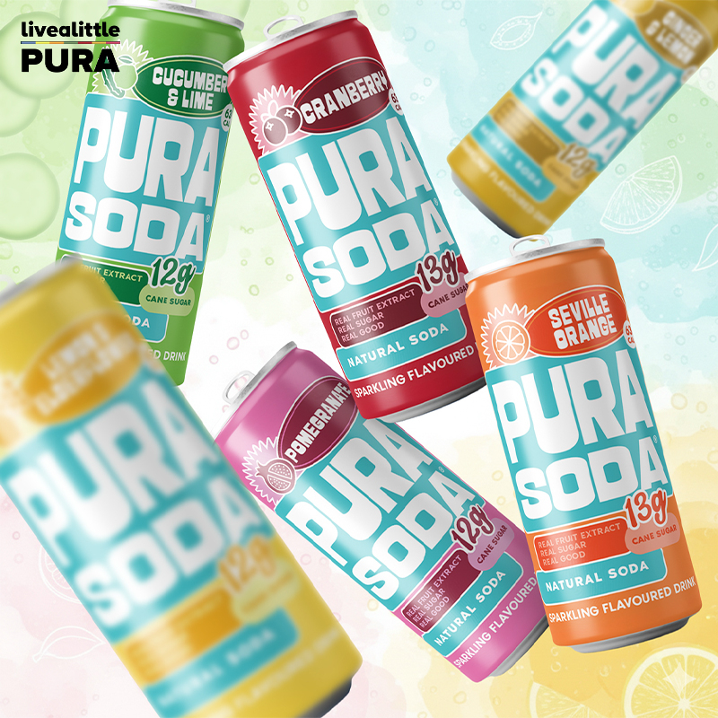 24% off on Pura Soda 24x 300ml Low Sugar Sodas | OneDayOnly