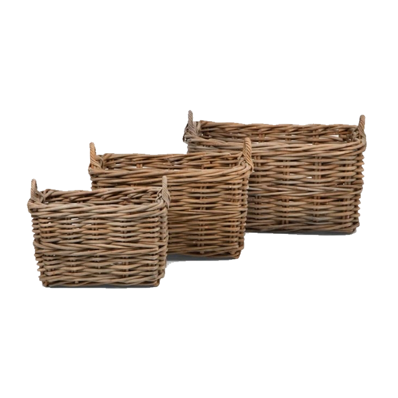 Tansen Wicker Rectangle Basket Set | OneDayOnly
